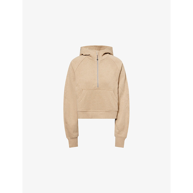 Lululemon Scuba Half-Zip Cotton-Blend Hoody - Heathered Nutmeg